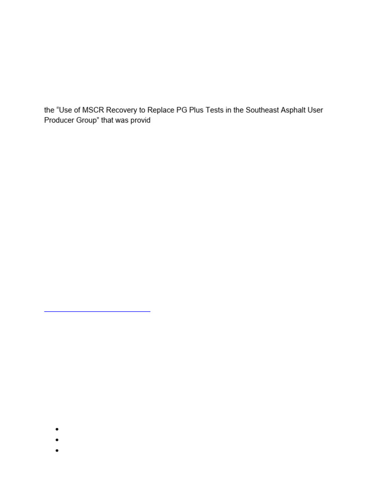 SEAUPG Guidance For Evaluation of MSCR Recovery To Replace PG Plus ...