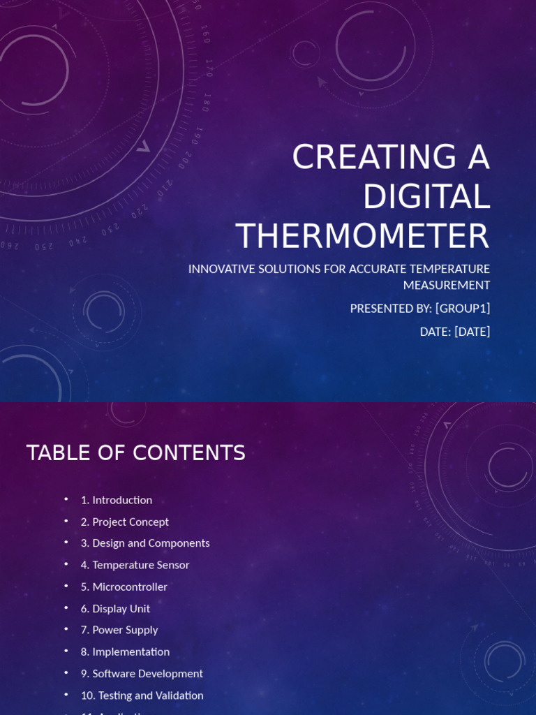 GROUP1 Digital Thermometer Project Presentation | PDF | Arduino | Sensor