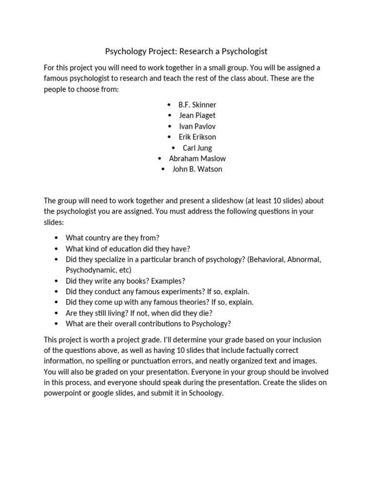 Psychologists Project | PDF