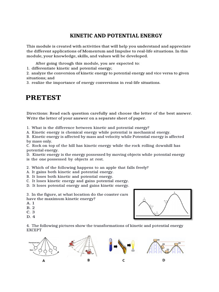 Kinetic vs Potential Energy Explained | PDF | Collision | Kinetic Energy