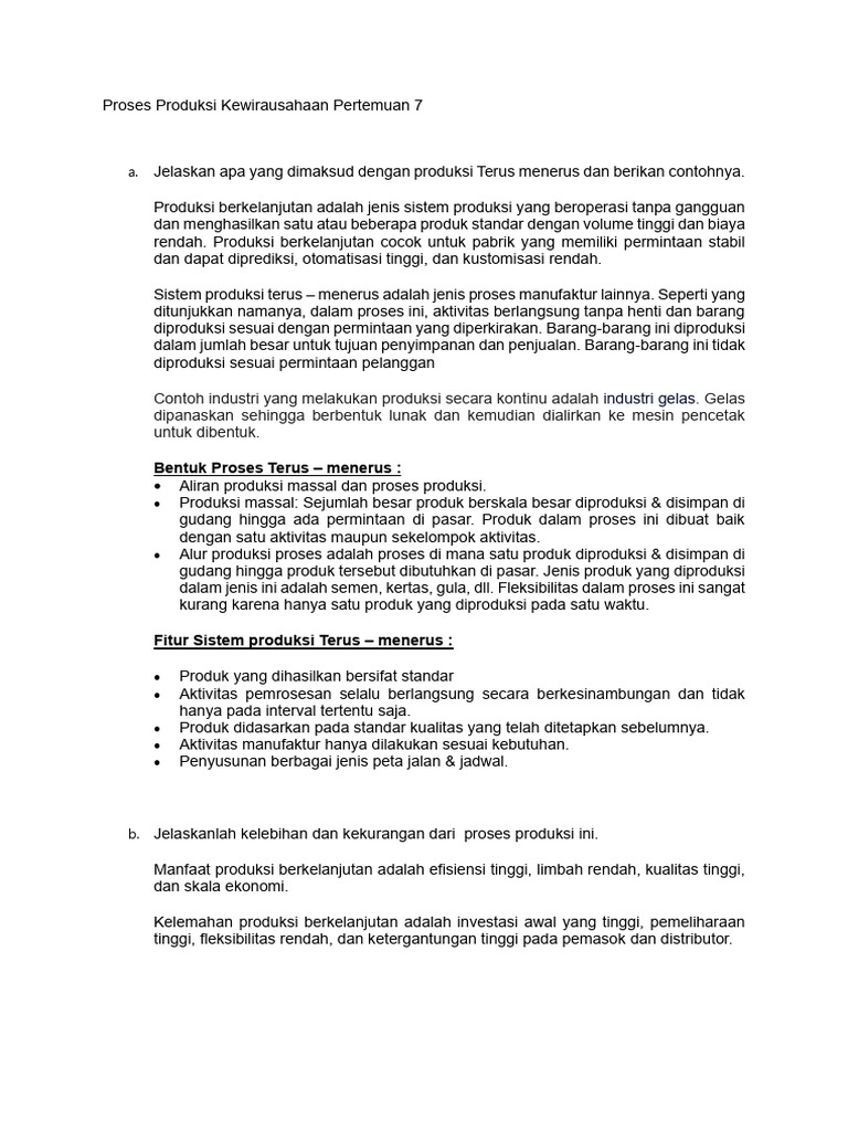 Proses produksi pert 7 | PDF