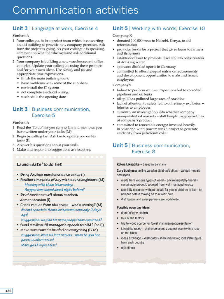 Business Result Upper Intermediate-Communication Activities | PDF