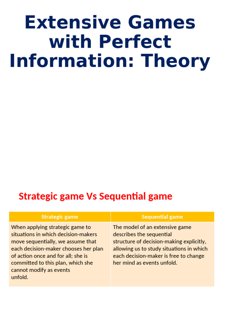 Extensive Games With Perfect Information1 | PDF | Game Theory ...