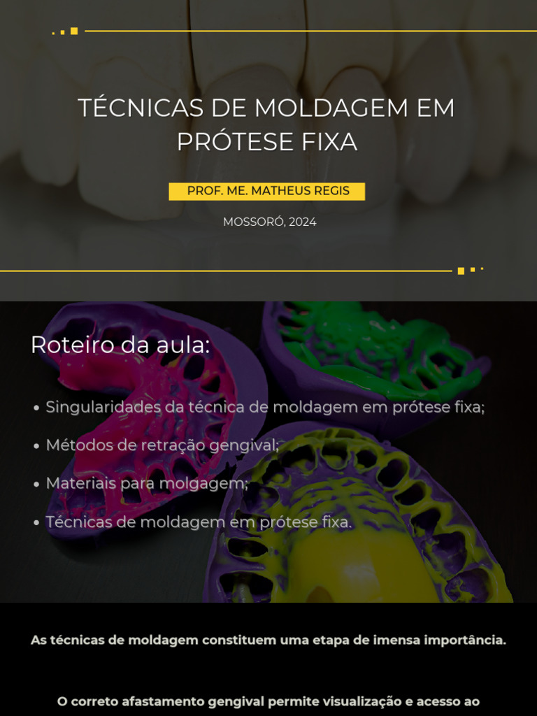 Técnicas de Moldagem em Prótese Fixa | PDF | Prótese | Silicone