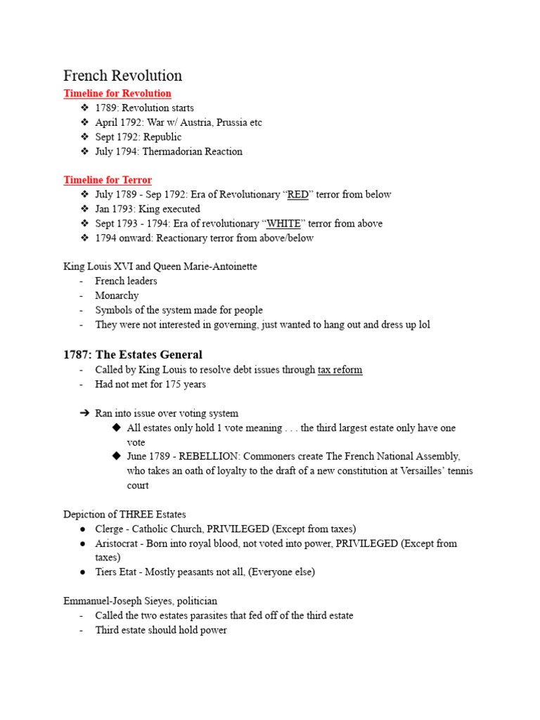 French Revolution | PDF | Reign Of Terror | French Revolution