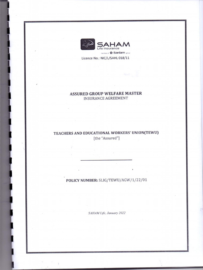 Saham Insurance Agreement | PDF