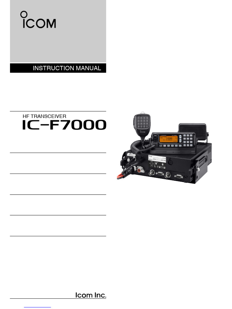 IC-F7000 HF Transceiver Manual | PDF | Microphone | Computer Engineering