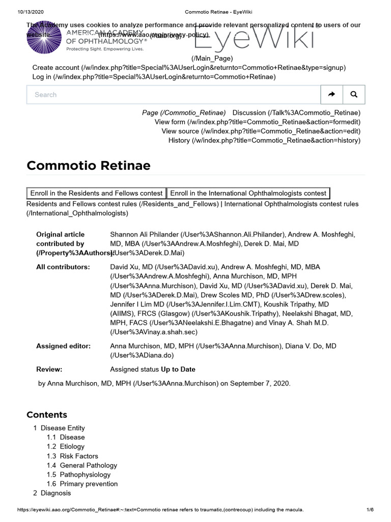 Commotio Retinae: Causes and Treatment | PDF | Retina | Medical Specialties