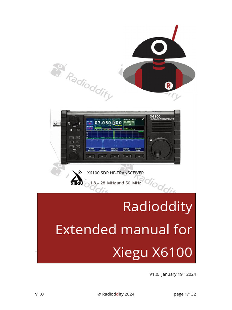 Xiegu X6100 Extended Manual V1.0 | PDF | Radio | Software Defined Radio