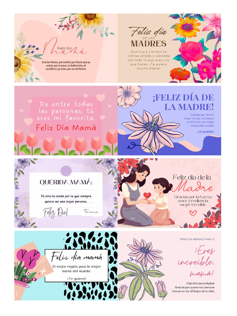 Tarjetas Dia De La Madre Pdf