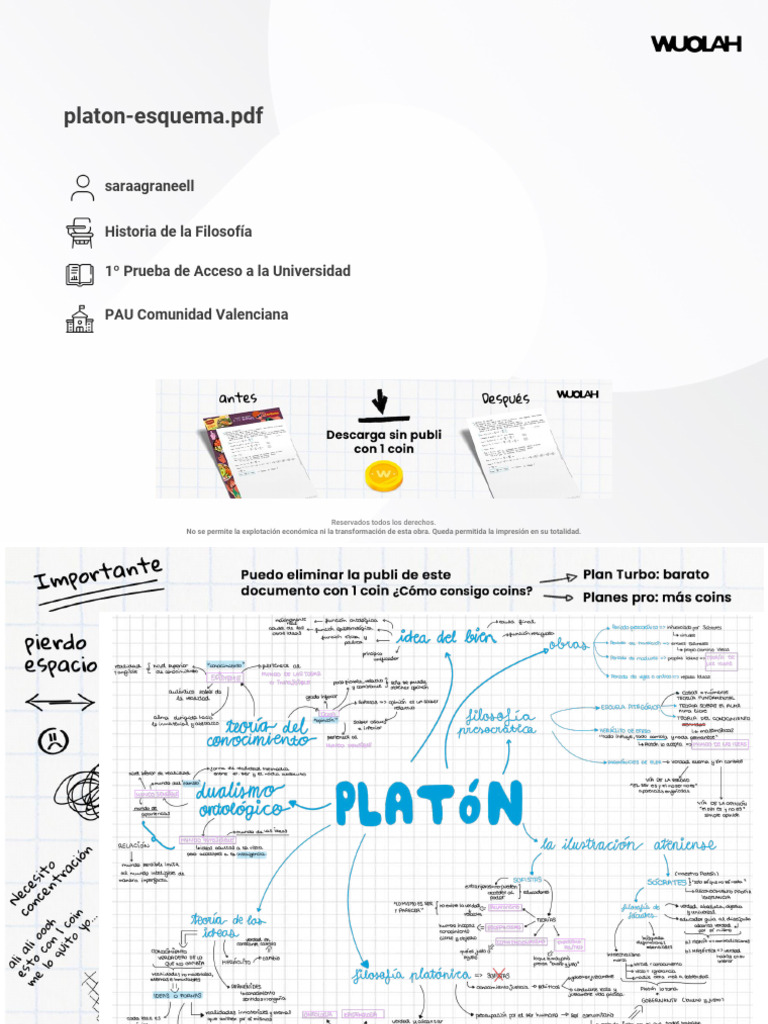 Wuolah Free Platon Esquema | PDF | Ciencia y matemáticas