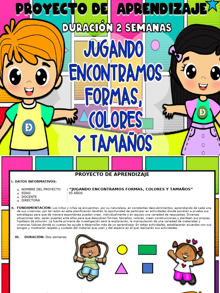 Proyecto 15 - Formas Colores y Tamaños | PDF | Salón de clases | Evaluación