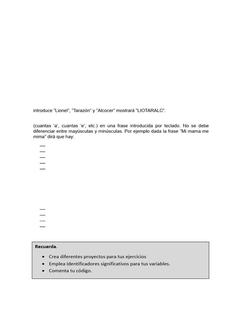 03 Ejercicios Cadenas UT4 | PDF