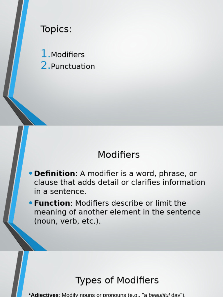 Understanding Modifiers in Sentences | PDF | Adverb | Adjective