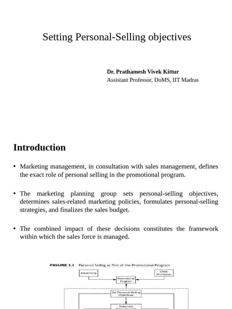 Session 3 Personal Selling Objectives | PDF | Forecasting | Econometrics