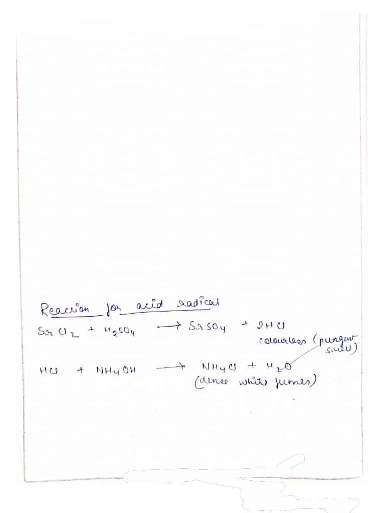 Salt Analysis Exp (SrCl2) | PDF