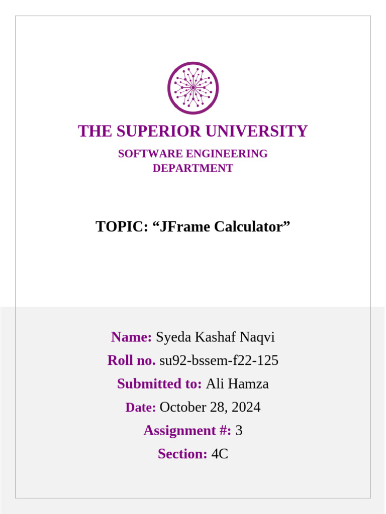 Java Swing JFrame Calculator Code | PDF | Object Oriented Programming | Computer Science