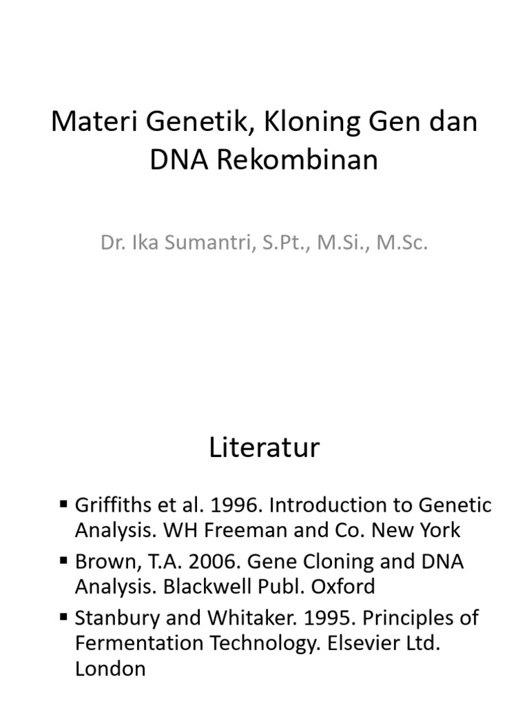 Materi Genetik, Kloning Gen Dan DNA Rekombinan | PDF
