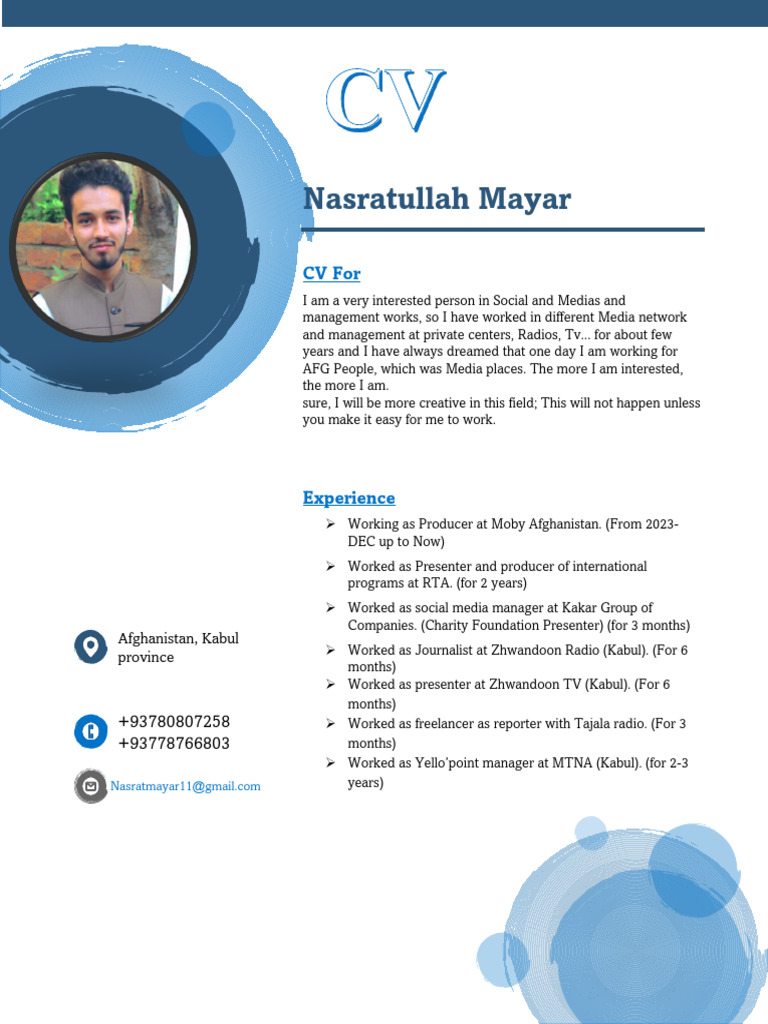 Mayar CV File | PDF | Afghanistan