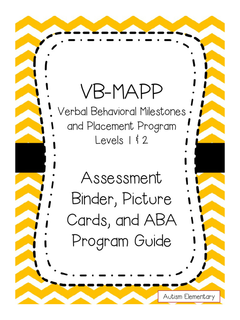 Vb-Mapp: Assessment Binder, Picture Cards, and ABA Program Guide | PDF ...