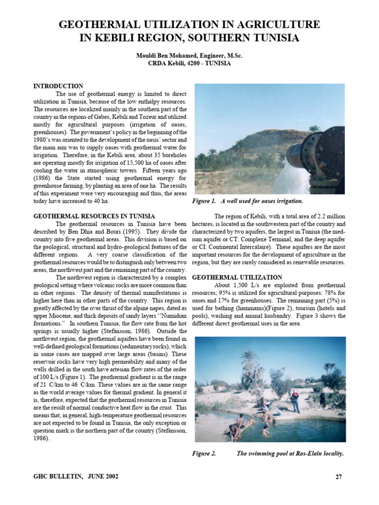 Geothermal Agriculture in Kebili, Tunisia | PDF | Greenhouse | Irrigation
