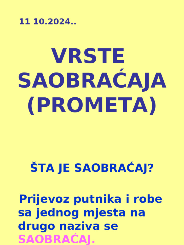 75.vrste Saobracaja | PDF