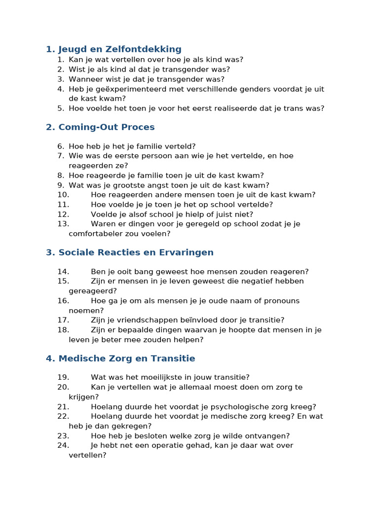 Intervieuw Vragen | PDF