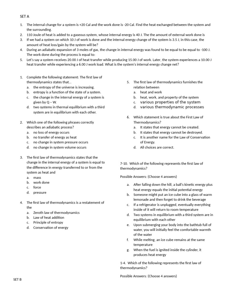 Quiz 2 | PDF | Heat | Thermodynamics
