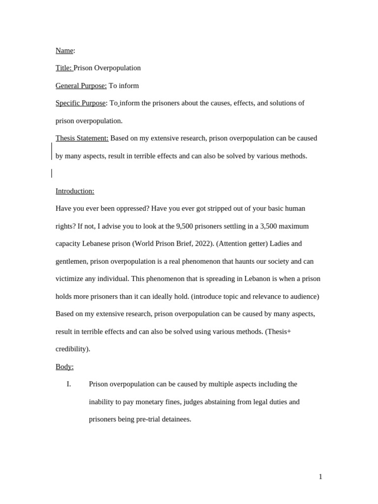 Student Submission Sample | PDF | Prison | Detention (Imprisonment)