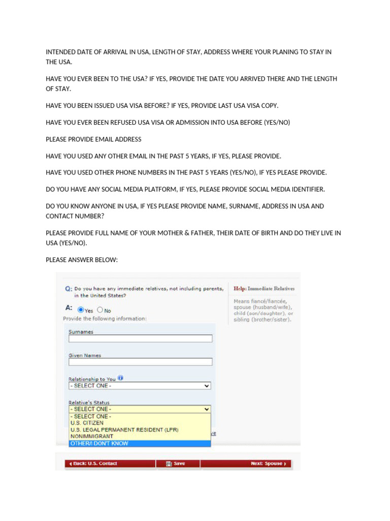 US VISA Mandatory Question | PDF | Law