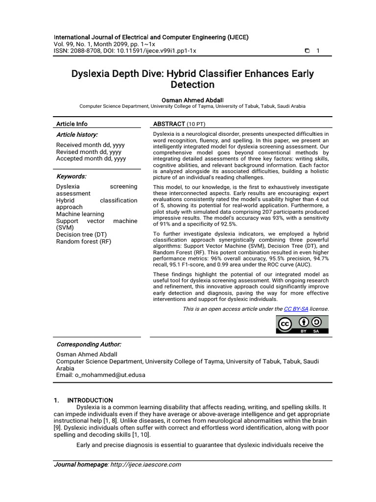 Ijece Template | PDF | Sensitivity And Specificity | Support Vector Machine