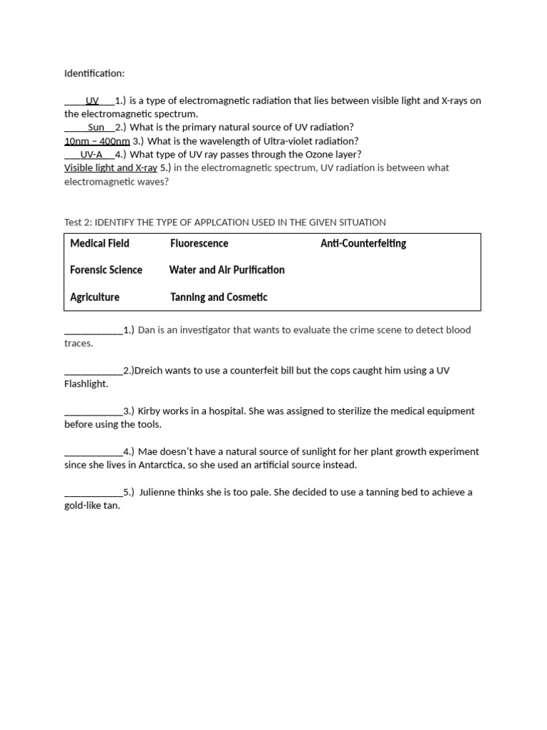 UV Applications and Uses | PDF