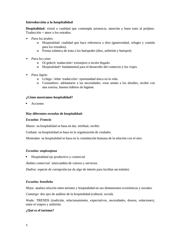 Resumen Introduccion A La Hospitalidad | PDF | Turismo | Hotel Resumen Introduccion A La Hospitalidad | PDF | Turismo | Hotel