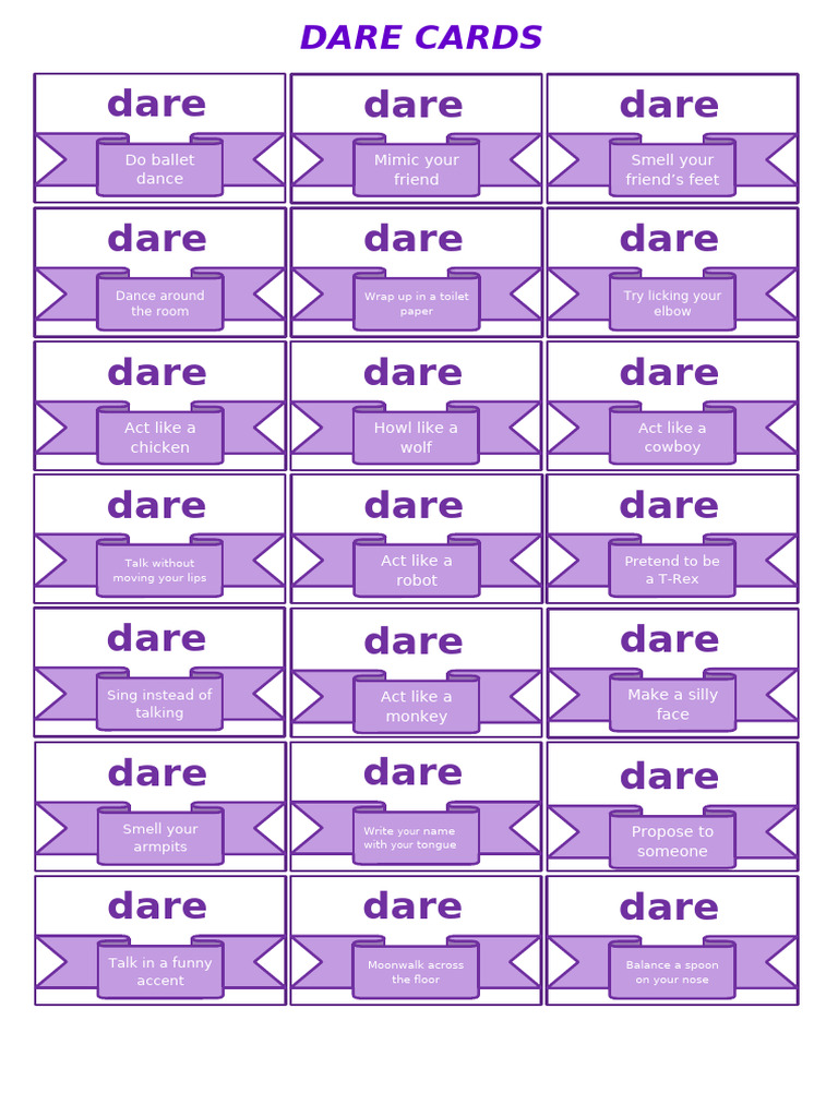 Fun and Silly Dare Ideas | PDF
