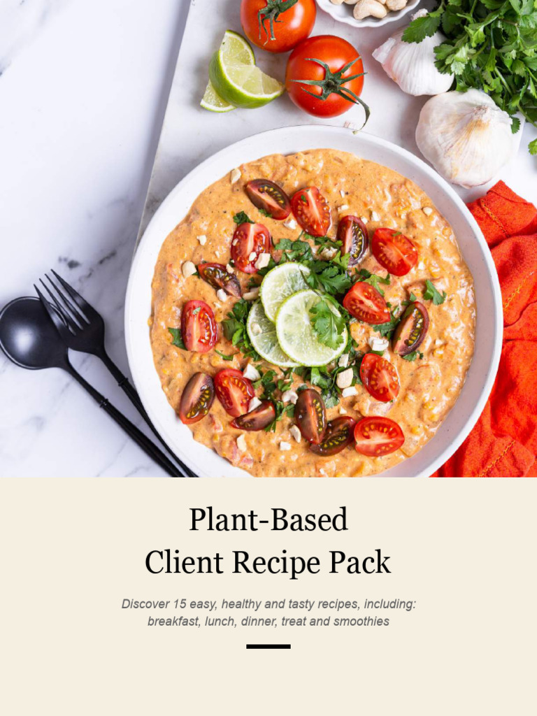Plant Based Client Recipe Pack | PDF | Tofu | Muffin