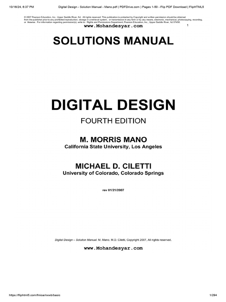 Digital Design - Solution Manual | PDF | Application Software | Graphics Software