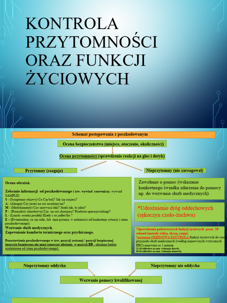Kontrola Oraz Ocena Funkcji Życiowych-1 | PDF