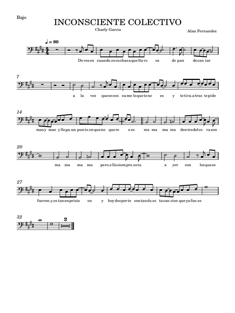 Arreglo Inconsciente Colectivo (1) - Bajo | PDF