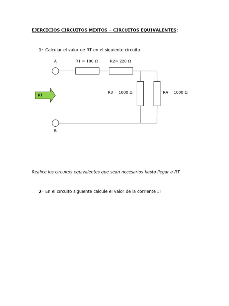 Ejercicios Circuitos Mixtos | PDF