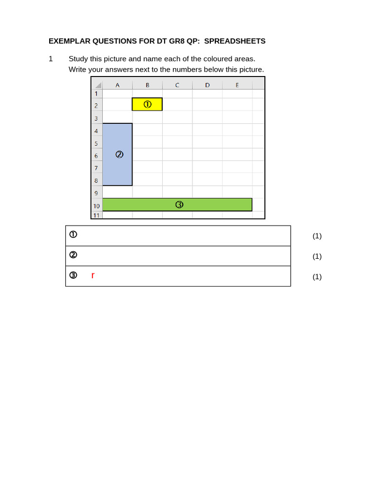 Excel Spreadsheets Practice Questions | PDF