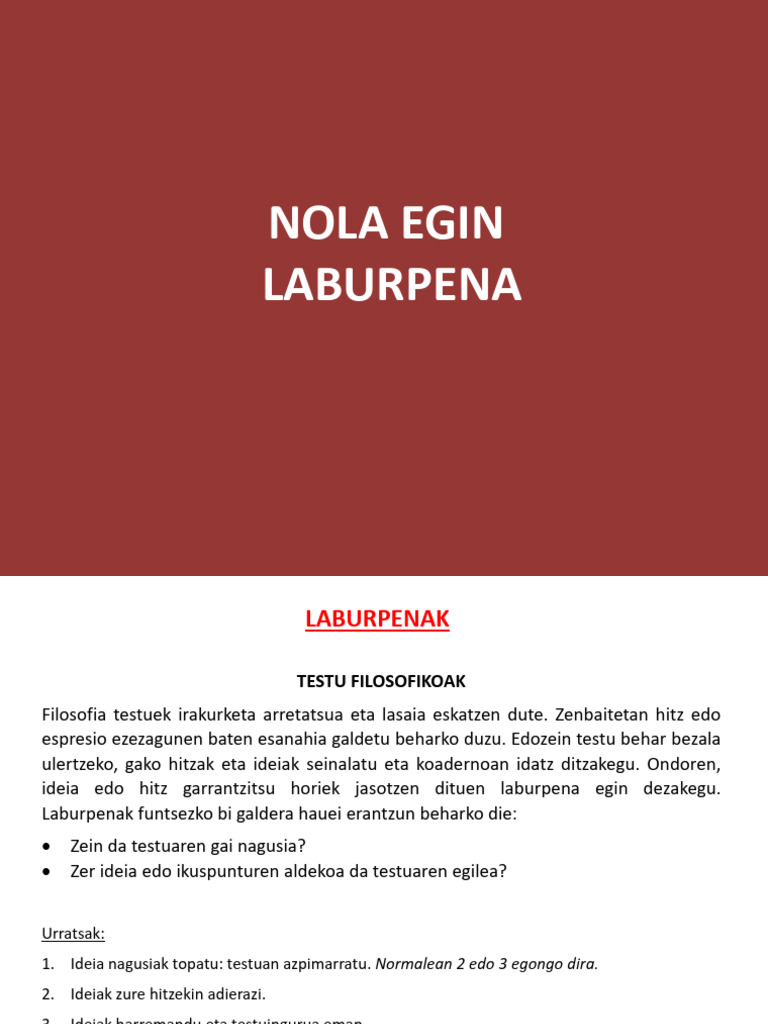 LABURPENAK | PDF