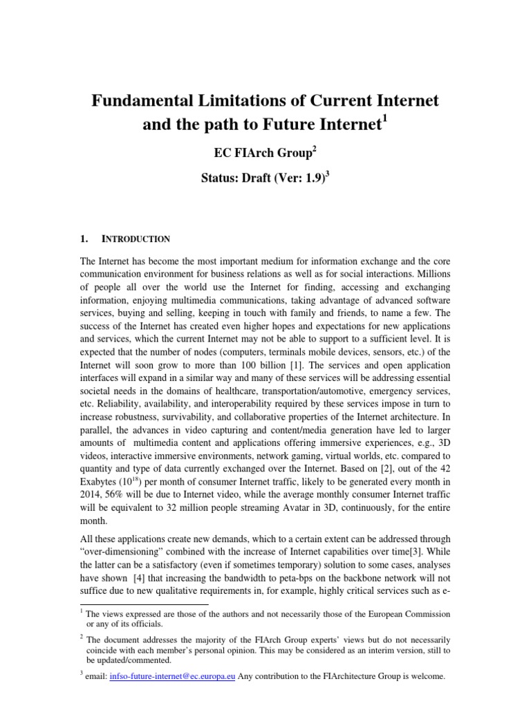Current Internet Limitations v9 | PDF | Internet | Scalability