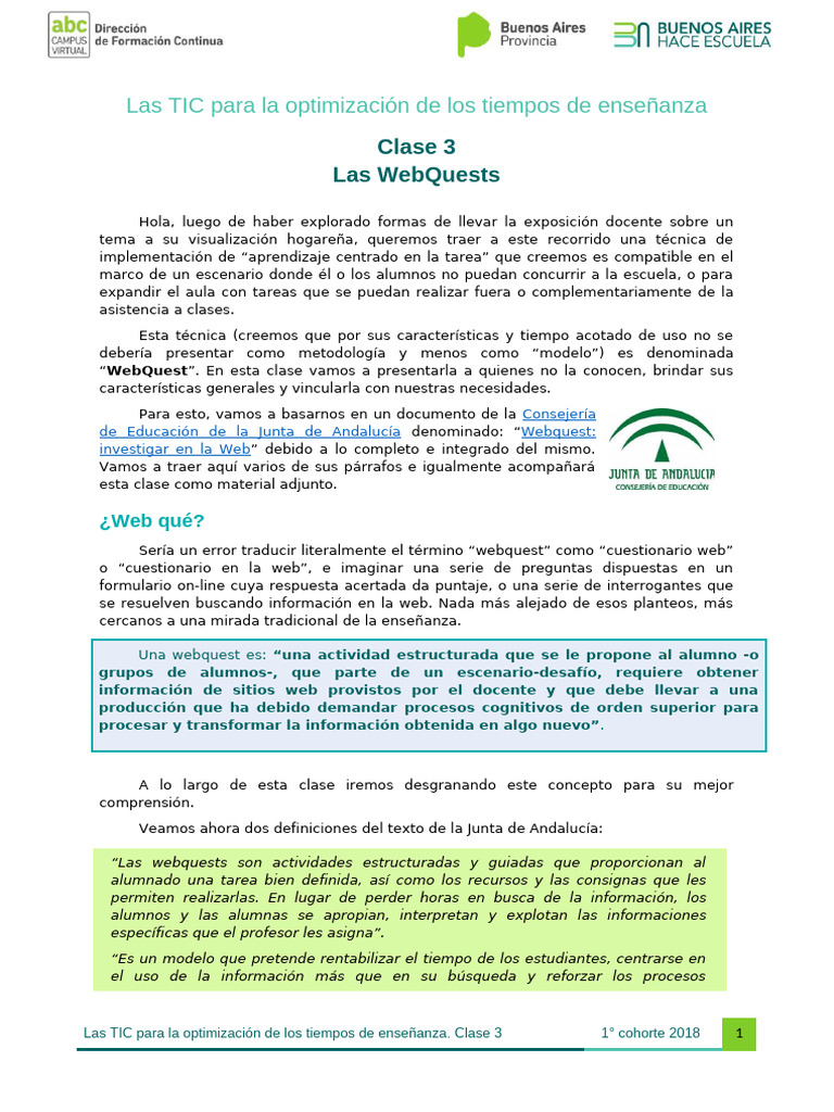 Introducción a las WebQuests | PDF | Enseñando