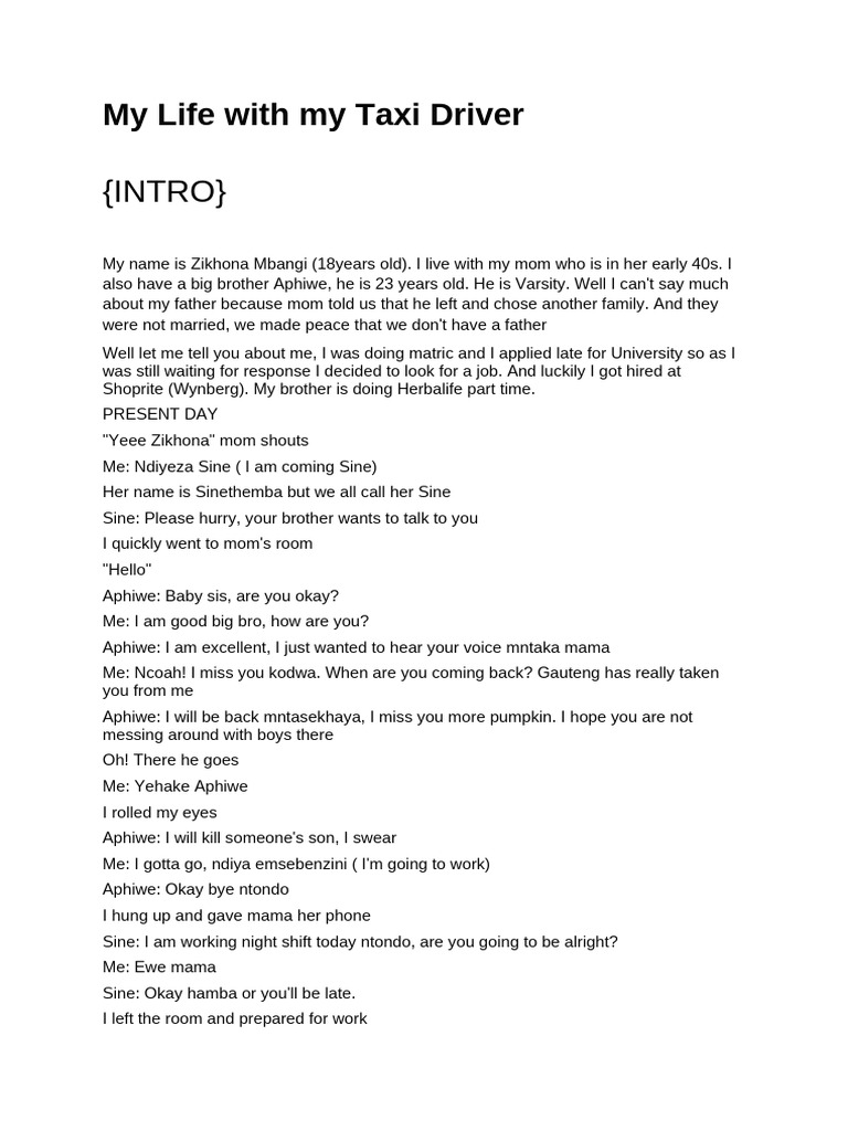 My Life With My Taxi Driver | PDF | Mystery, Thriller & Crime Fiction ...