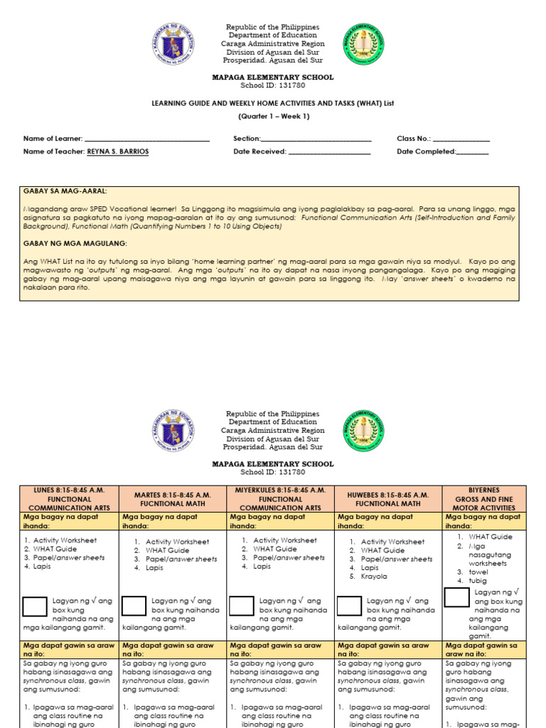 Sped Vocational Week 1 3 What Guide | PDF