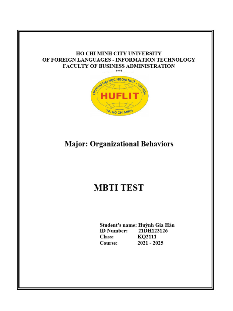 MBTI Test | PDF | Personality Type | Feeling