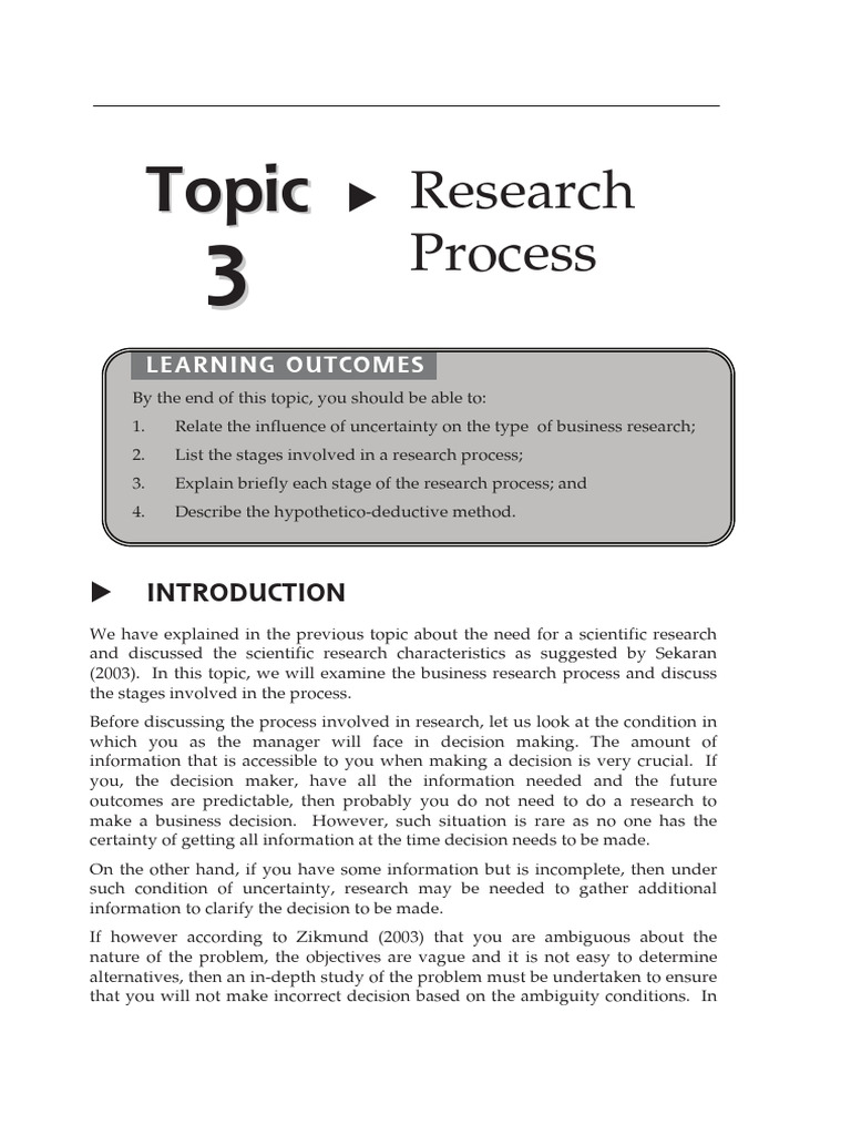 TOPIC3 Research Process | PDF | Hypothesis | Theory