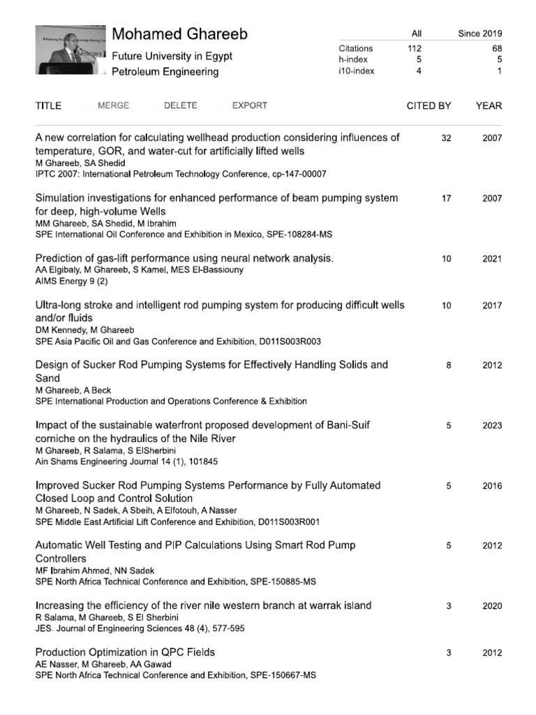 MG List of Papers | PDF