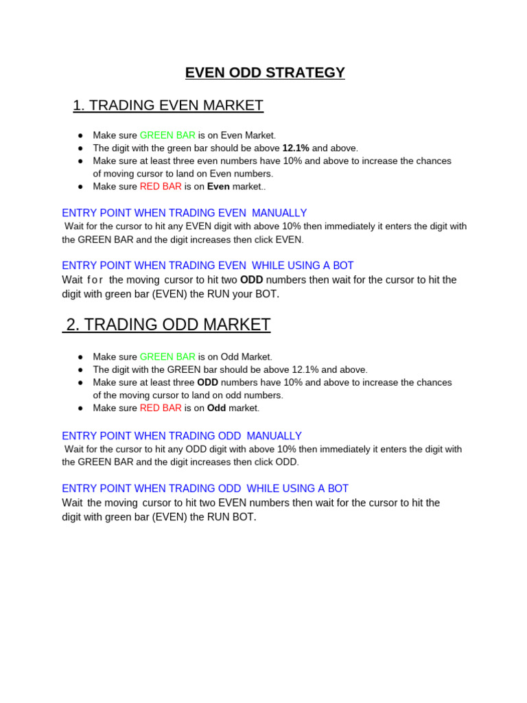 Even Odd Strategy | PDF Even Odd Strategy | PDF