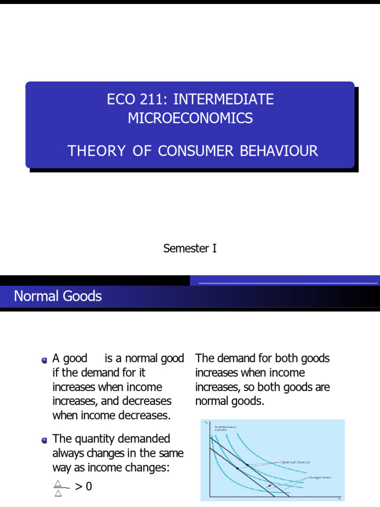 Lecture 3 ECO 211 Theory of Consumer Behaviour-Demand | PDF | Demand ...